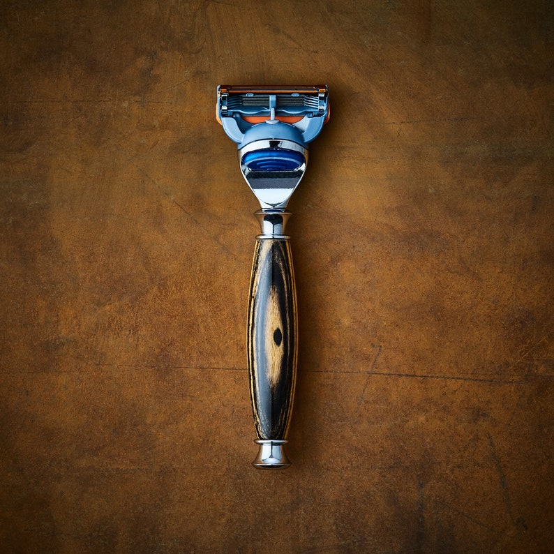 Wooden Razor Made From Sustainable Pale Moon Ebony Fits Gillette Blades ...