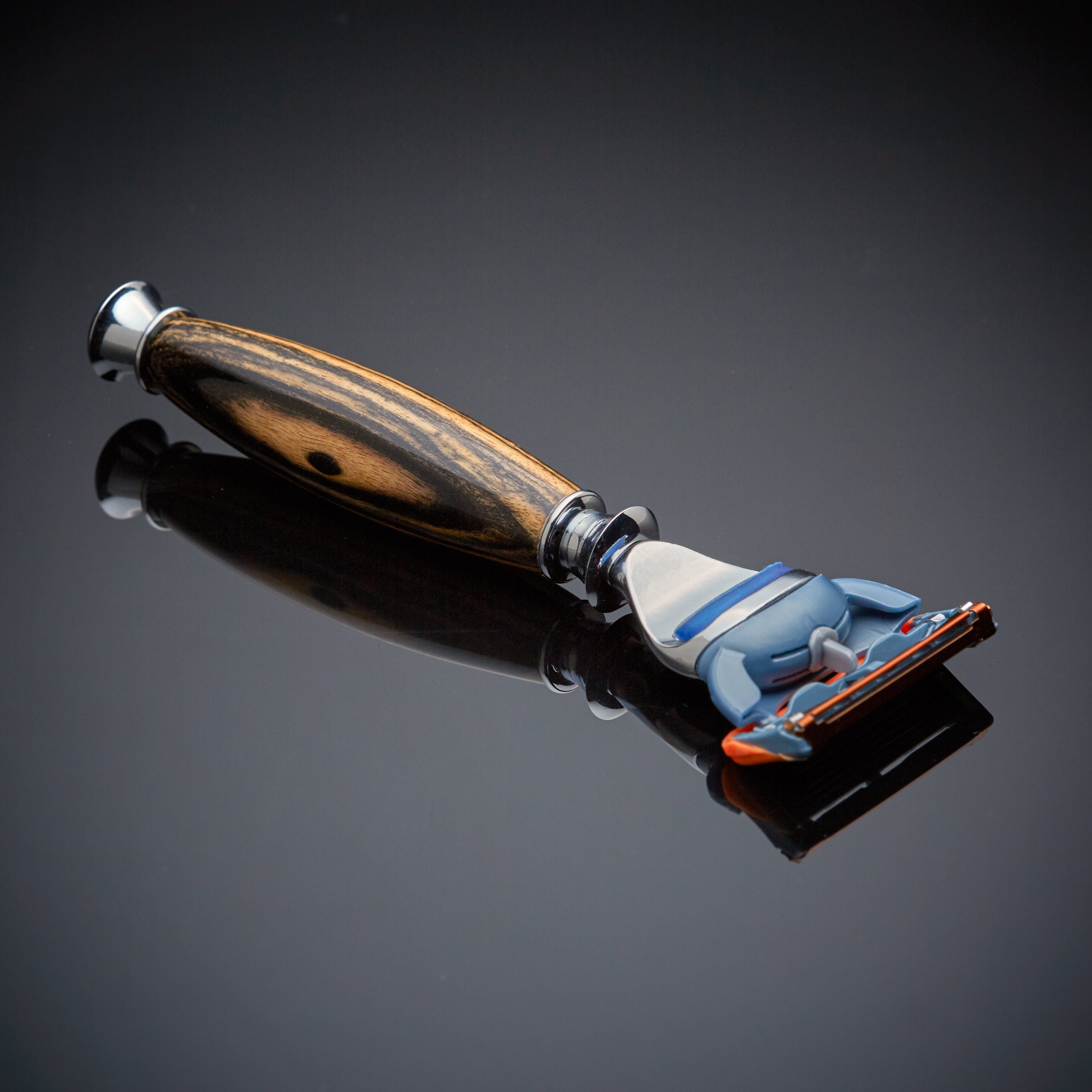 Wooden Razor Made From Sustainable Pale Moon Ebony Fits Gillette Blades ...