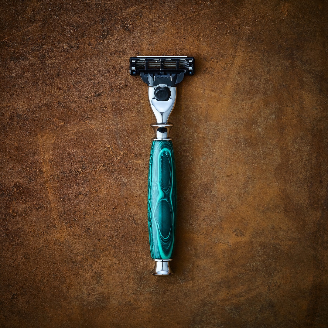 Malachite Crystal Razor Fits Gillette Mach 3 and Venus 3 Blades ...