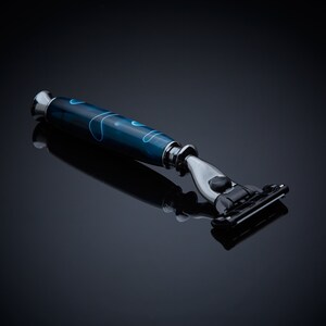 Aqua Blue Razor for Gillette Mach 3 and Venus Blades Handmade Hand ...