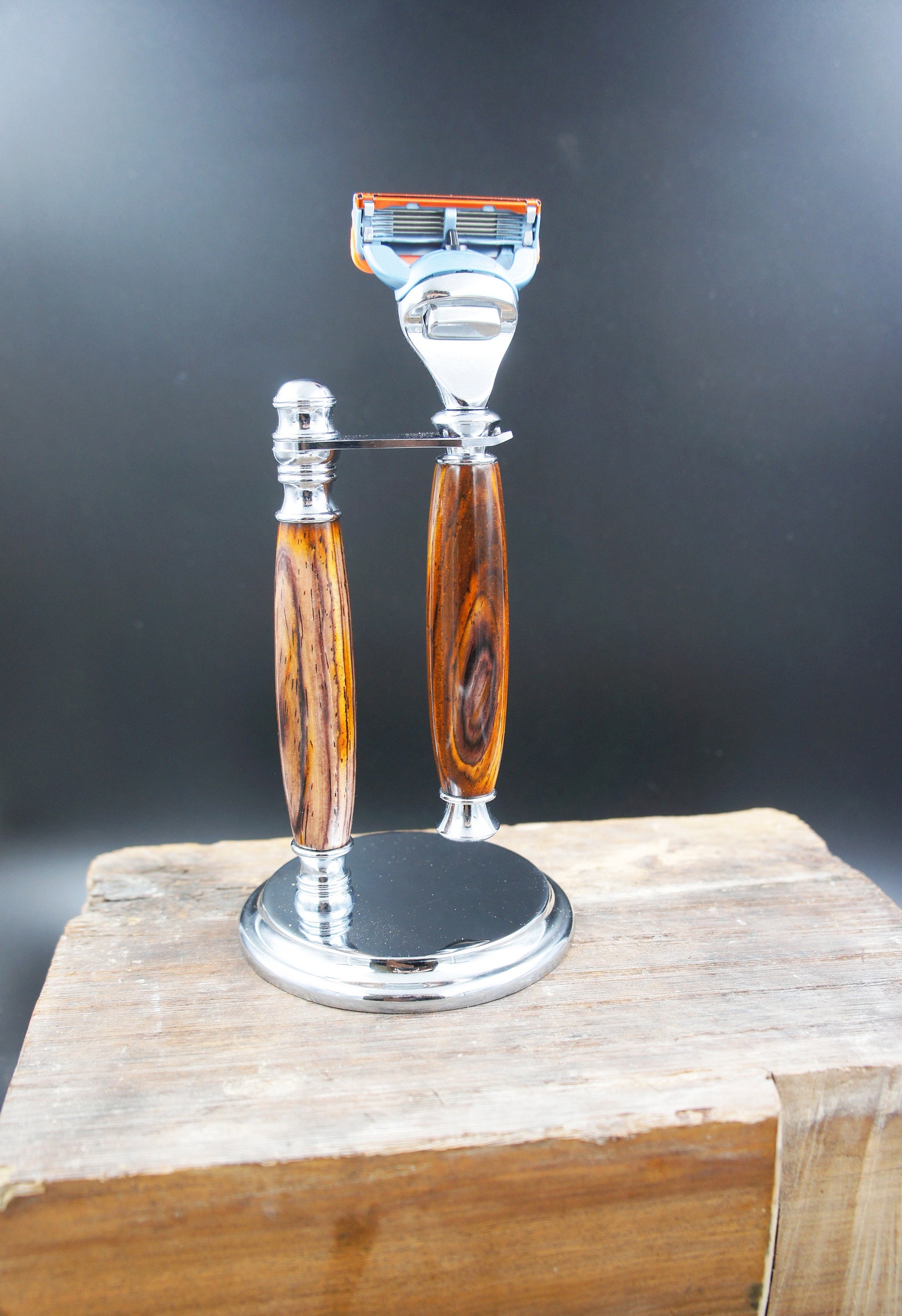 Handmade Wooden Razor Handle Razor Stand Shaving Kit unique Gift ...