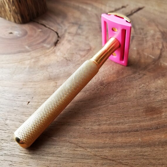 Safety Razor in Gold and Pink Zero Waste Unisex Plastic | Etsy