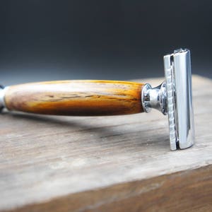 Safety Razor | Fits Double Edge Blades | Hand Turned Wood Handle | Wet ...