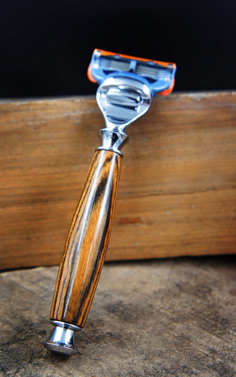 Solid Hardwood Razor Made From Sustainable Tiger Wood for - Etsy