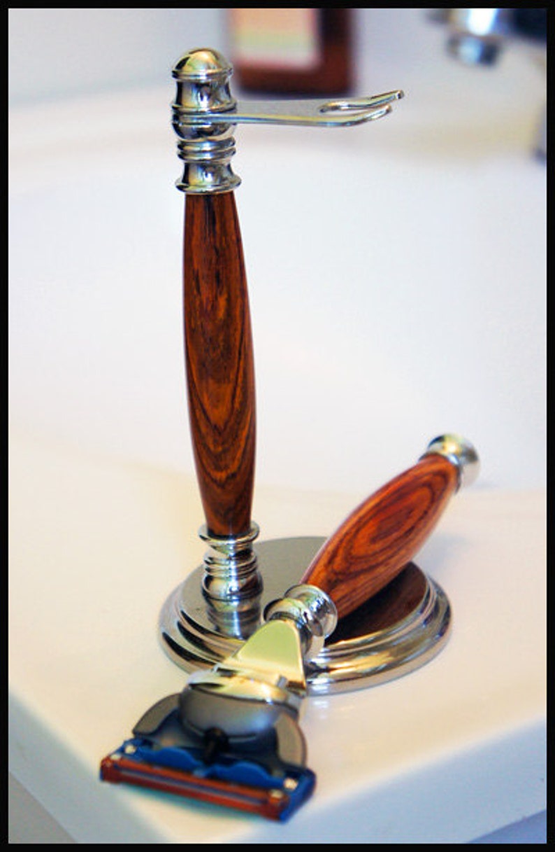 Handmade Wooden Razor Handle Razor Stand Shaving Kit | Etsy