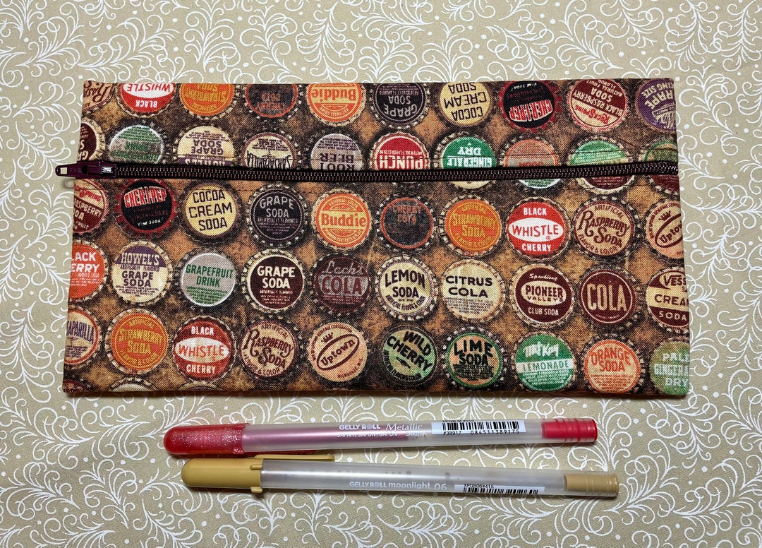 Bottle Caps Pencil Bag, Bottle Cap Zipper Pouch, Soda Pencil Bag - Etsy