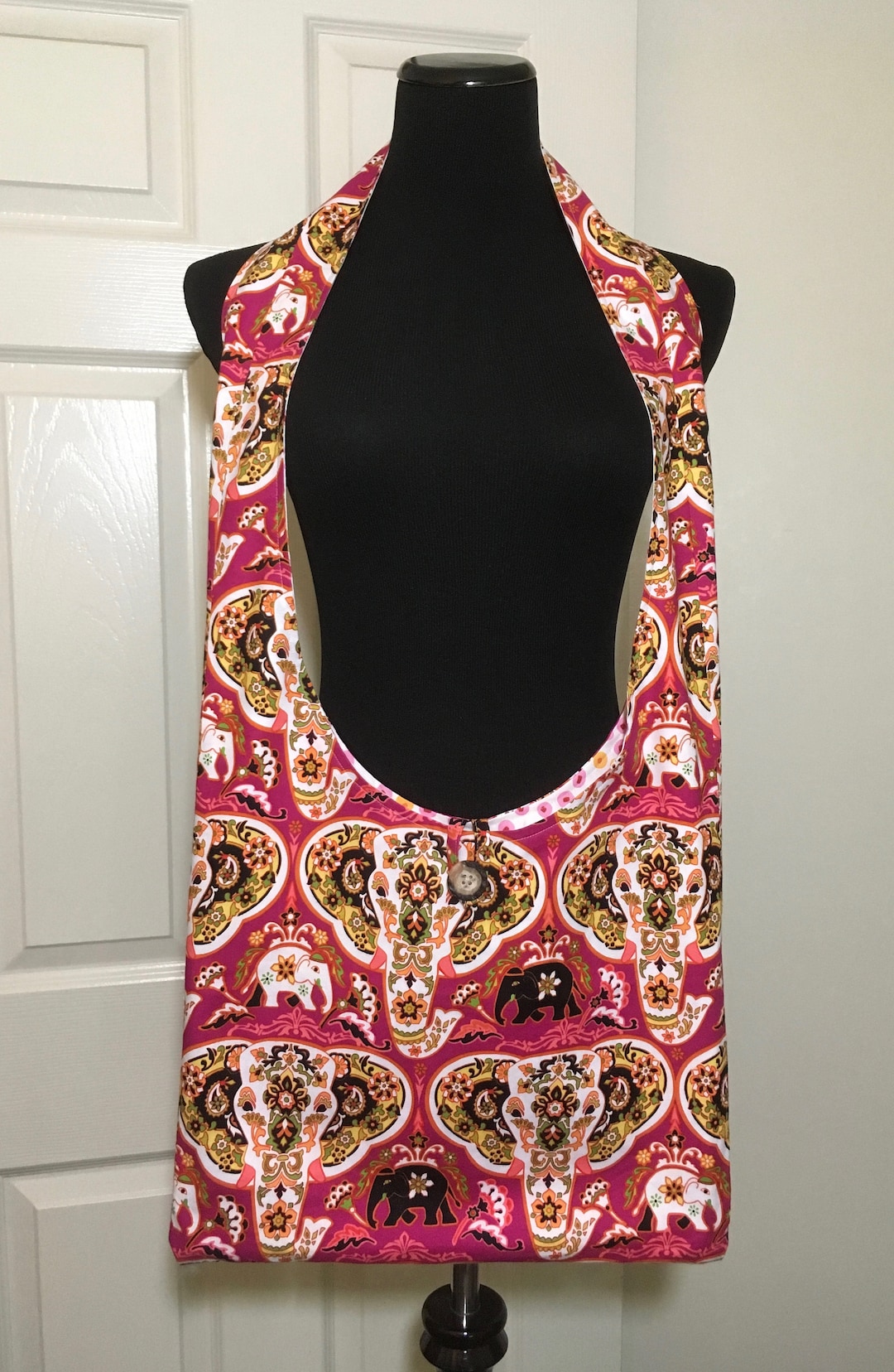 Pink Elephant Hobo Bag, Pink Floral Elephant Sling Bag - Etsy