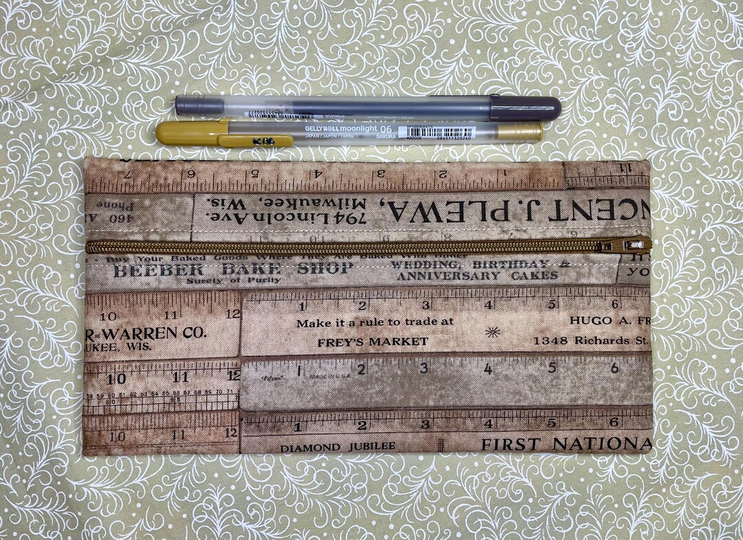 Vintage Rulers Zipper Pencil Bag, Rulers Zipper Pouch - Etsy