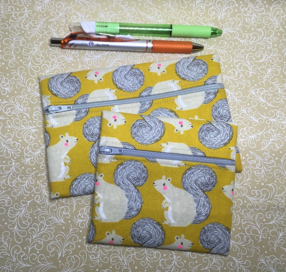 Squirrel Wallet and Coin Purse Set Cute Mustard Squirrel | Etsy