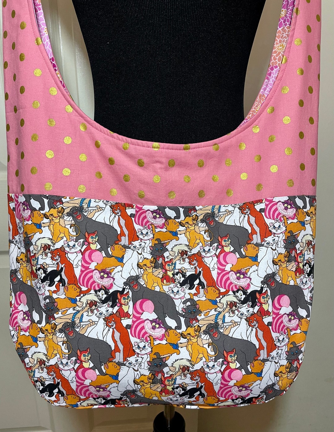 Pink Cats Crossbody Bag, Pink Cat Sling Bag, Cute Cats Crossbody Purse ...
