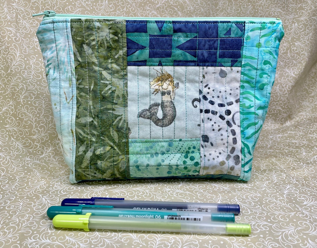 Batik Mermaid Zipper Bag, Mermaid A-frame Patchwork Zipper Pouch - Etsy