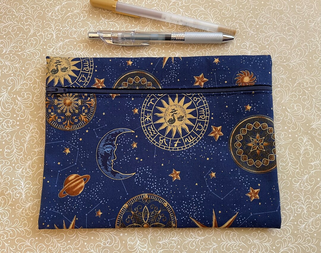 Celestial Astrology Zipper Bag, Celestial Sun and Moon Pencil Bag, Celestial Cosmetic Bag - Etsy