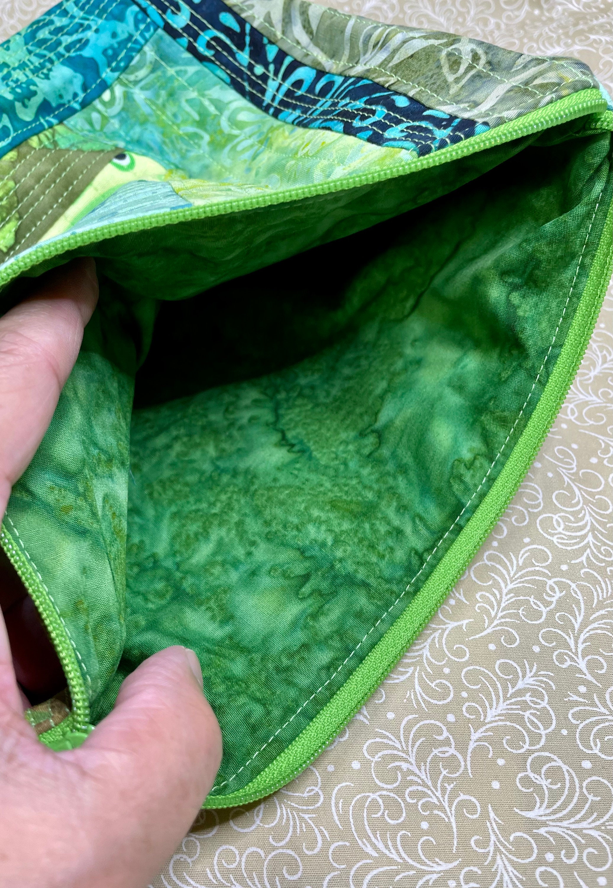 Happy Frogs Quilted Zipper Bag, Batik Frog Patchwork Zipper Bag - Etsy