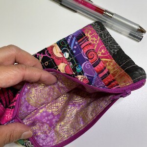 Hot Pink Bag #3, Quilted Pink Graffiti Zipper Bag With Magenta Zipper ...