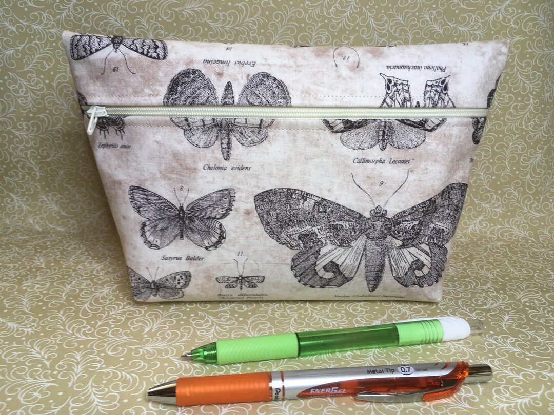 Moths Zipper Bag, Moth Accessories Pouch, Pencil Bag - Etsy