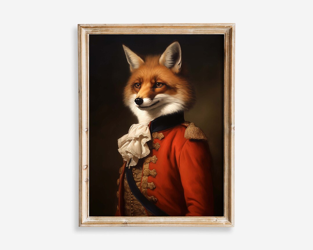 Victorian Vintage Style Animal Portrait | Napoleon Fox | Dark Academia ...