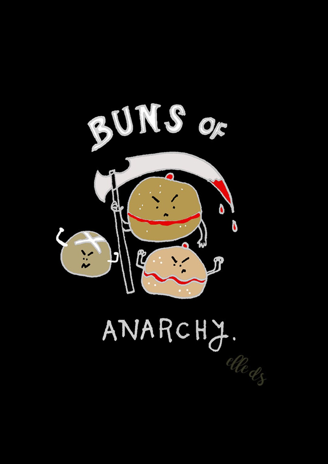 Greeting Card buns of Anarchy Carb Puns - Etsy