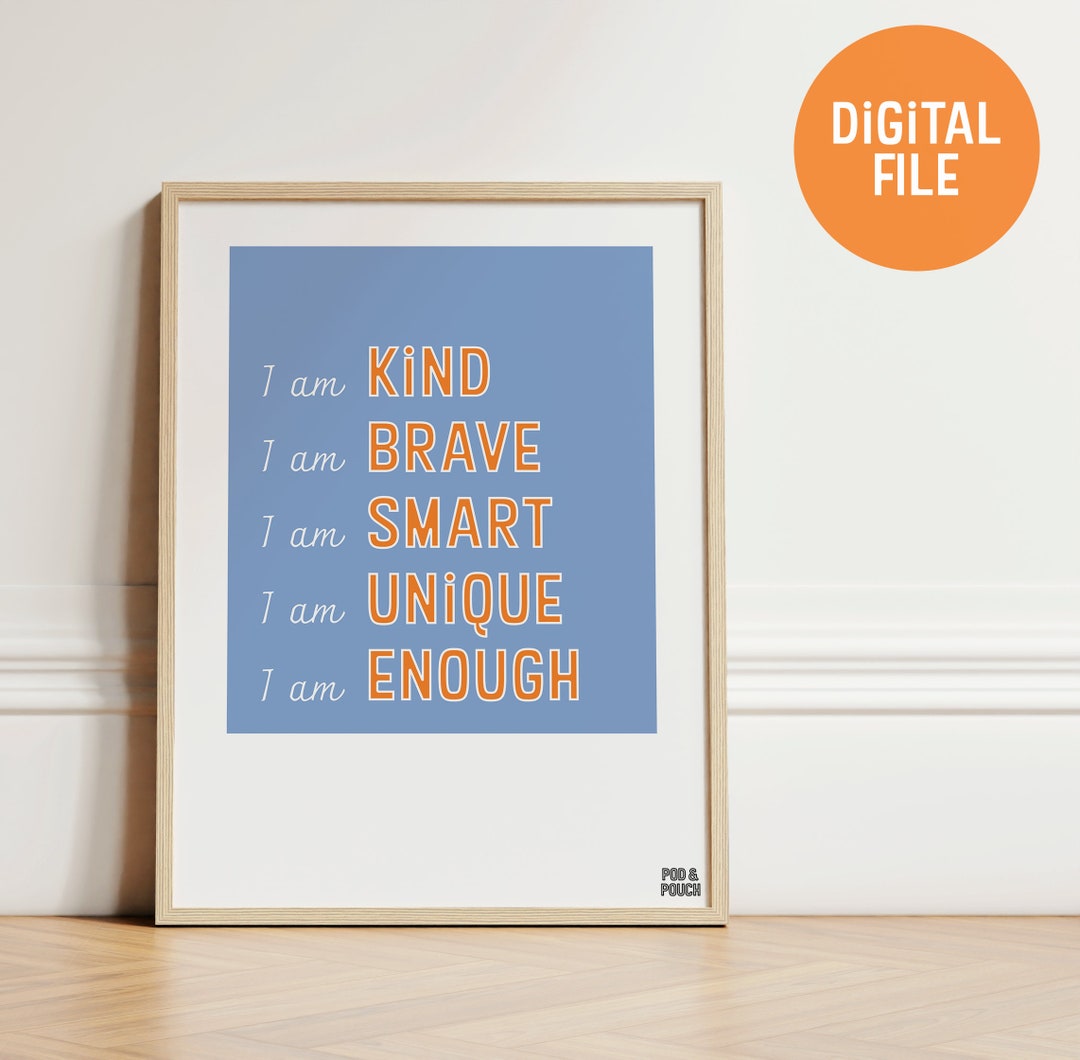 Positive Affirmation Poster: DIY Printable Wall Art for - Etsy