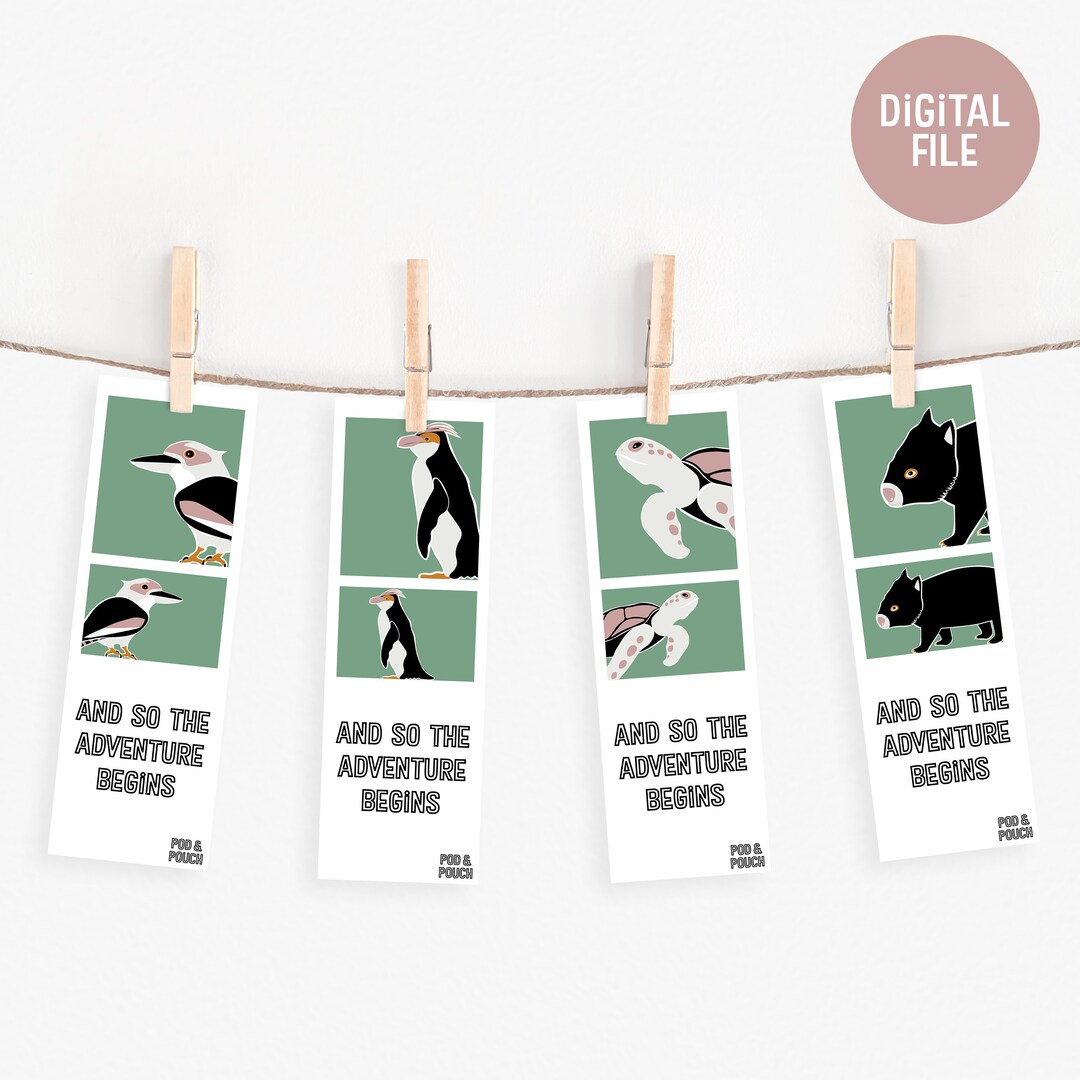 Australian Animal Printable Bookmarks Set of 4: Wildlife - Etsy