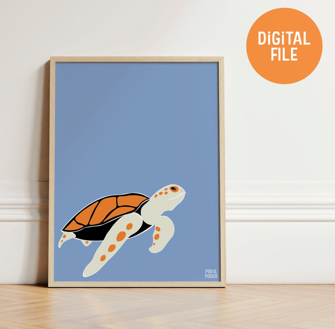 Sea Turtle Australian Animal Print: Educational Wildlife Poster for ...