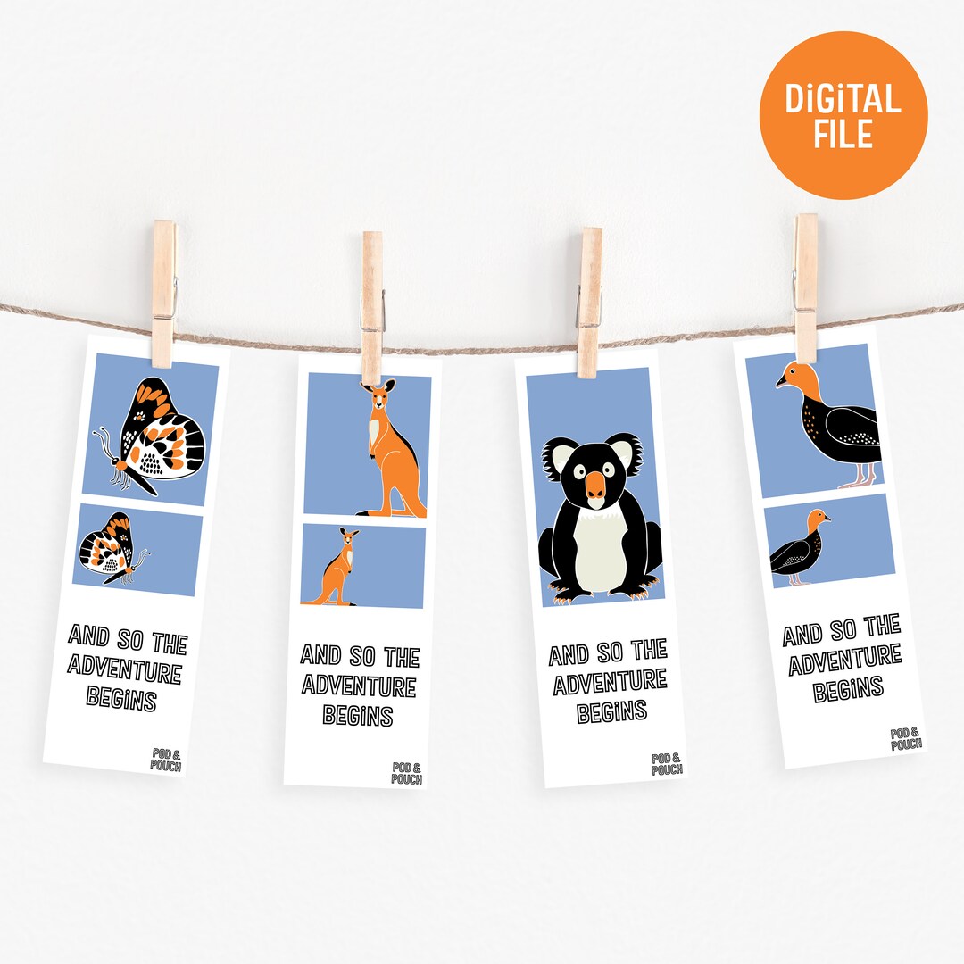 Australian Animal Printable Bookmarks Set of 4: Wildlife - Etsy