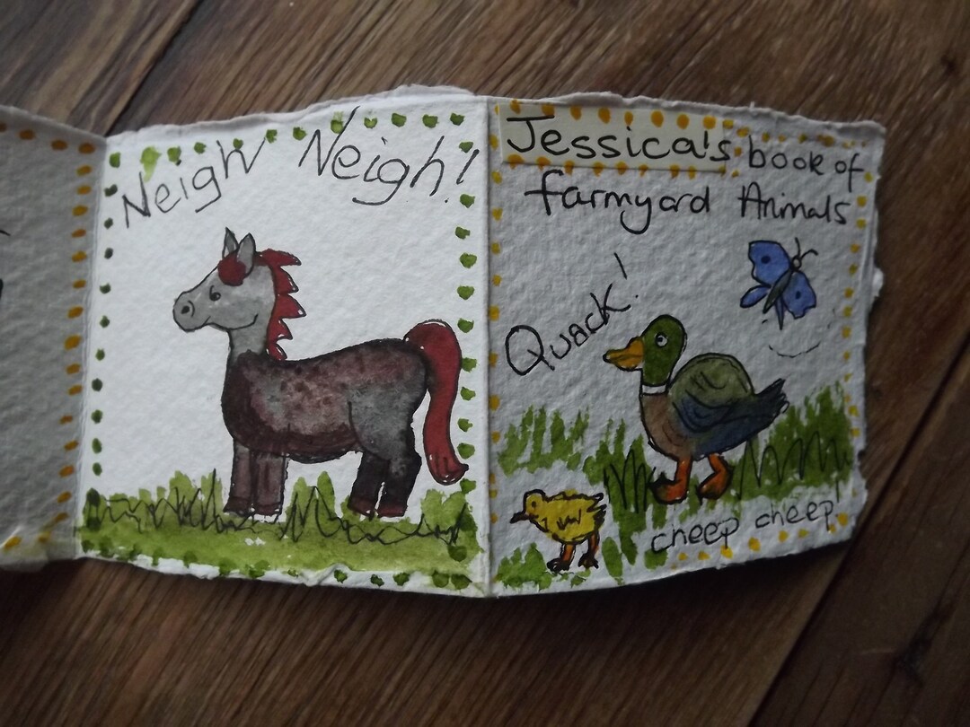 Concertina Childrens Art Book - Personalised Farm Animals Book ...
