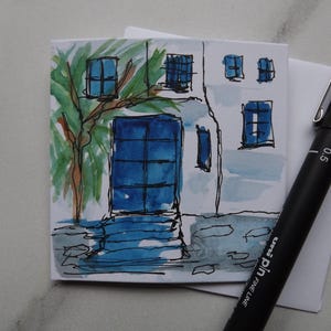 Greek Doors Set of 5 Hand Painted Water Colour Cards. Greece Notelets ...