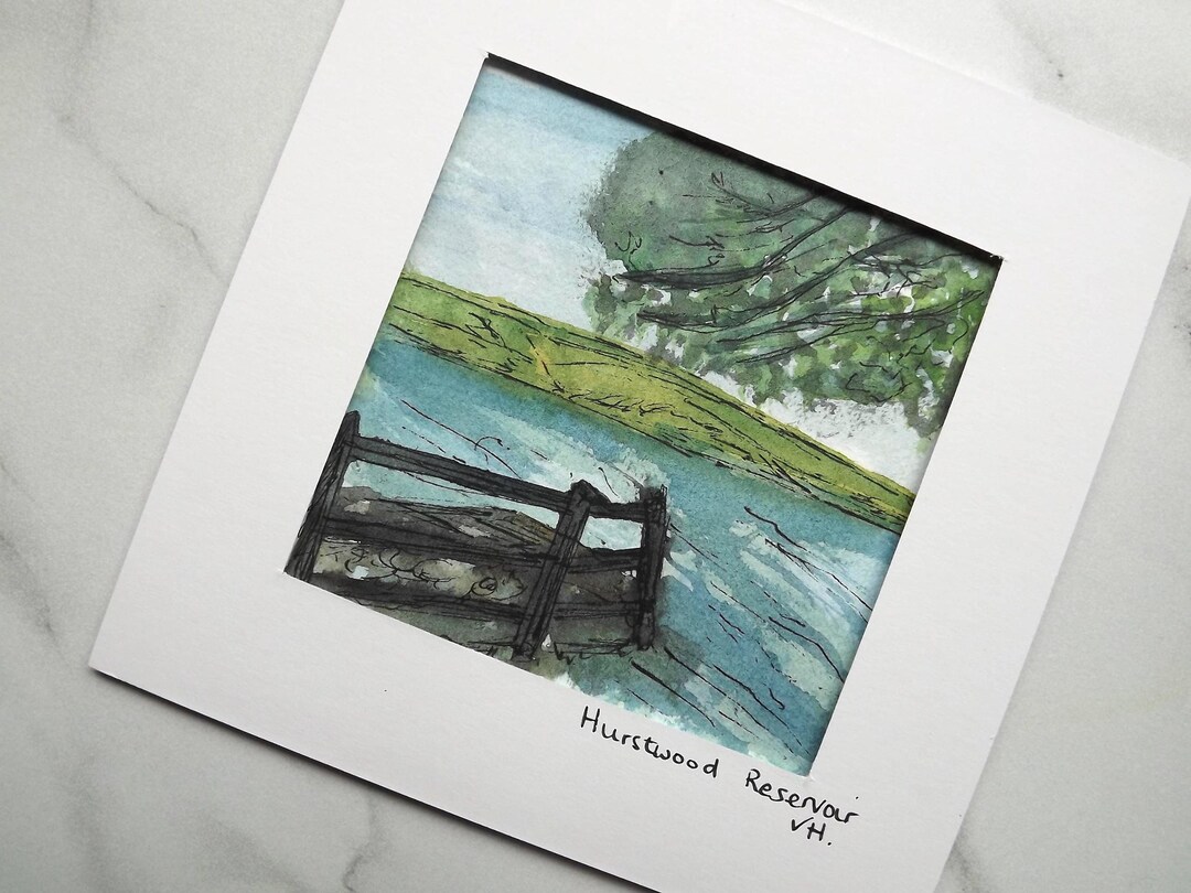 Lancashire Landscape. Lake Painting. Hurstwood Reservoir, Burnley ...