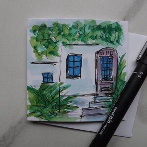 Greek Doors Set of 5 Hand Painted Water Colour Cards. Greece Notelets ...