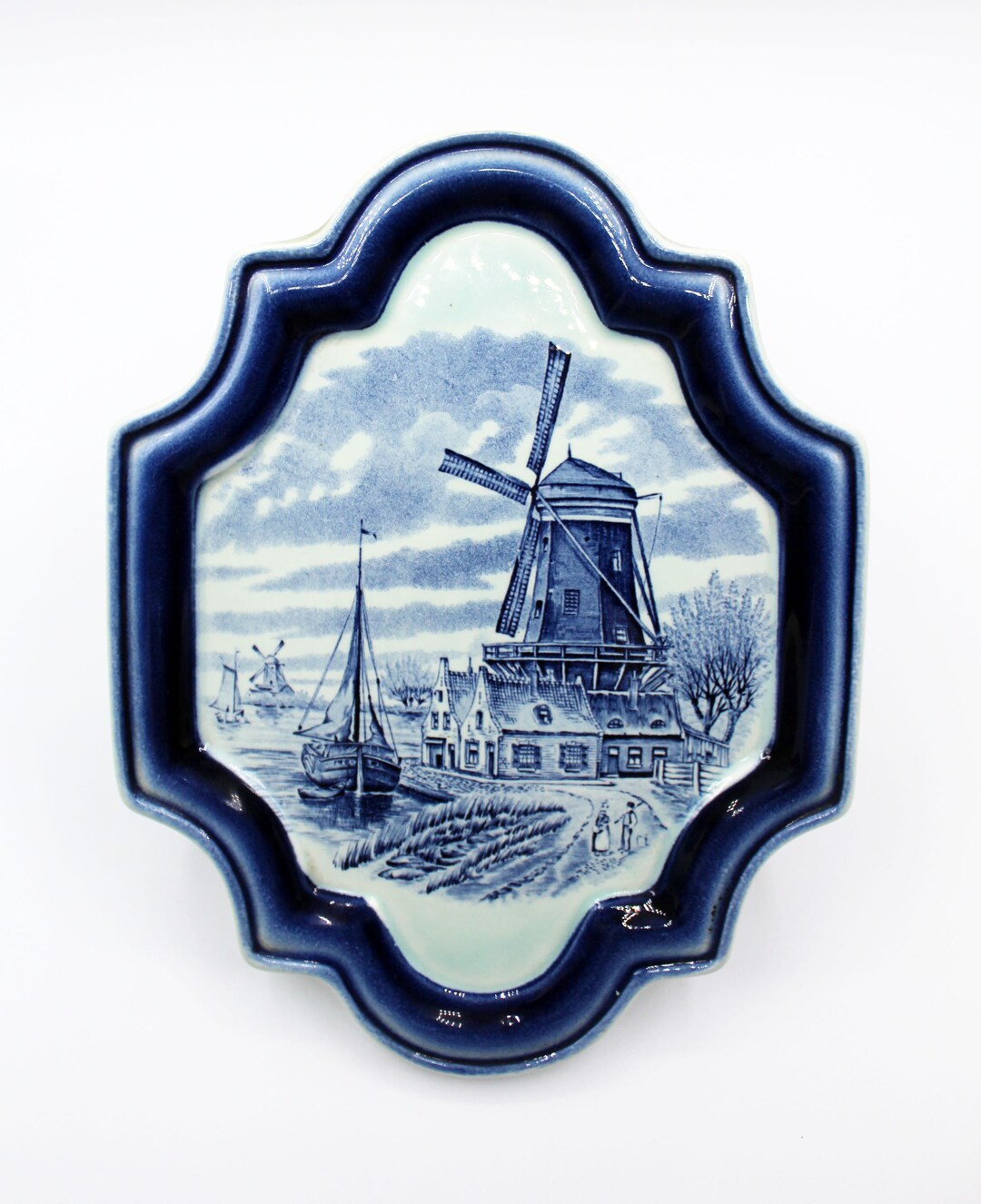 Vintage Ceramic Delft Wall Plaque, Delft Blue Design, Wall Hanging ...