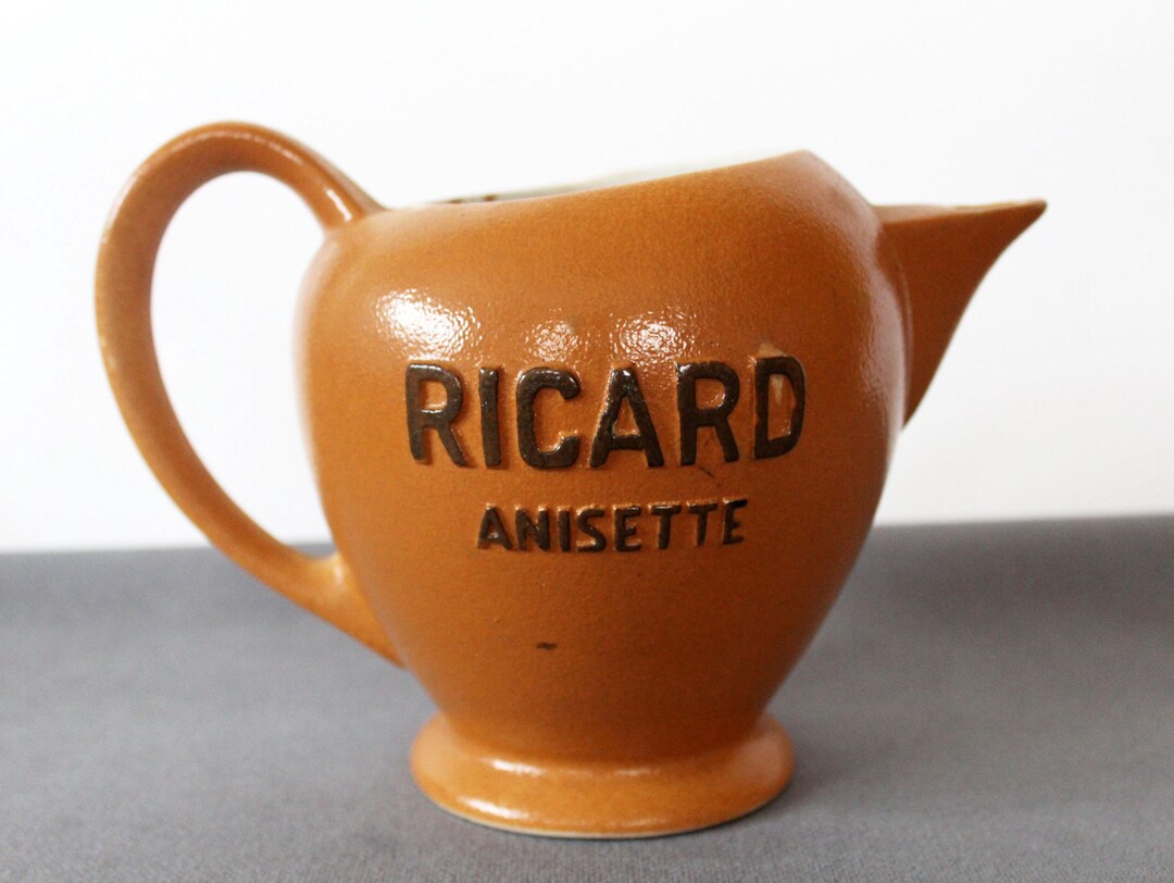 Large Vintage Ceramic Ricard Anisette Water Pitcher, French Liquer ...