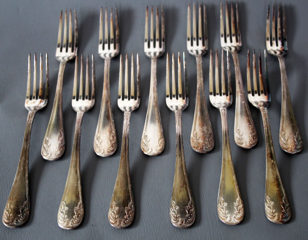 Antique Regency Style 12 Dinner Forks, Large Forks, French Floral ...