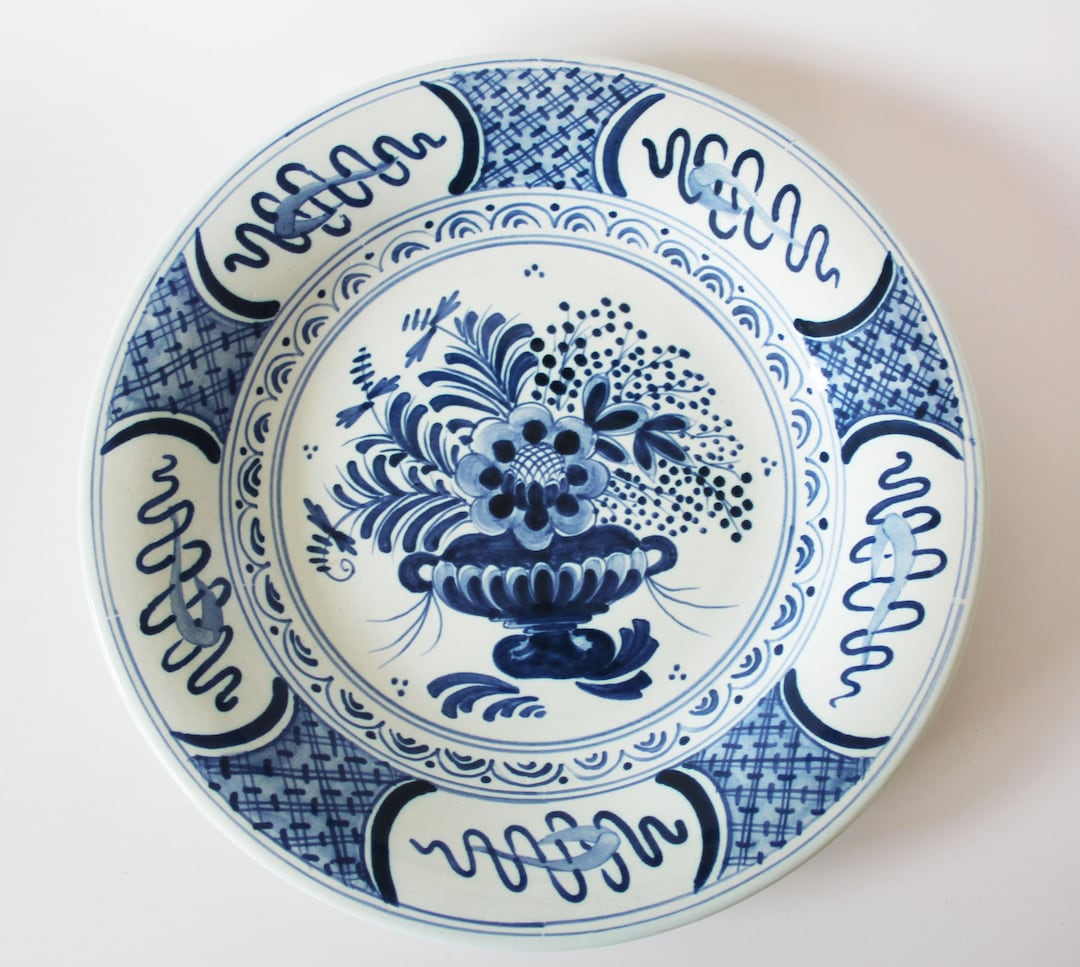 Vintage Ceramic Delft Plate Oud Delft Nijmegen Holland, Dutch Blue and ...