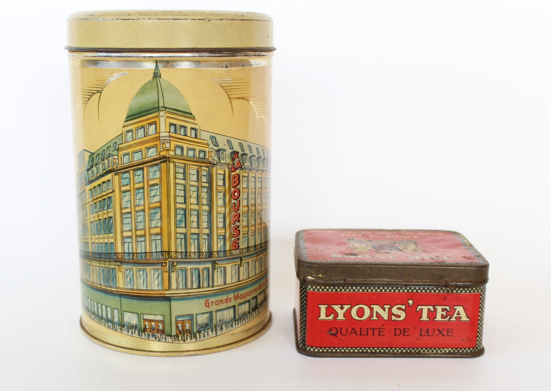 Set of Two Collectable Coffee and Tea Tin Metal Can, Belgium Grands ...