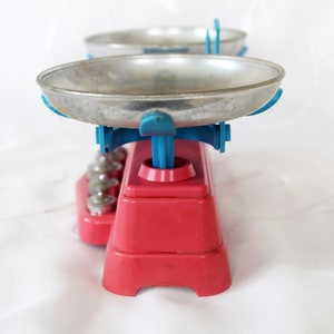 Vintage French Plastic Toy Weighing Scales, Child's Toy, Pretend Play ...