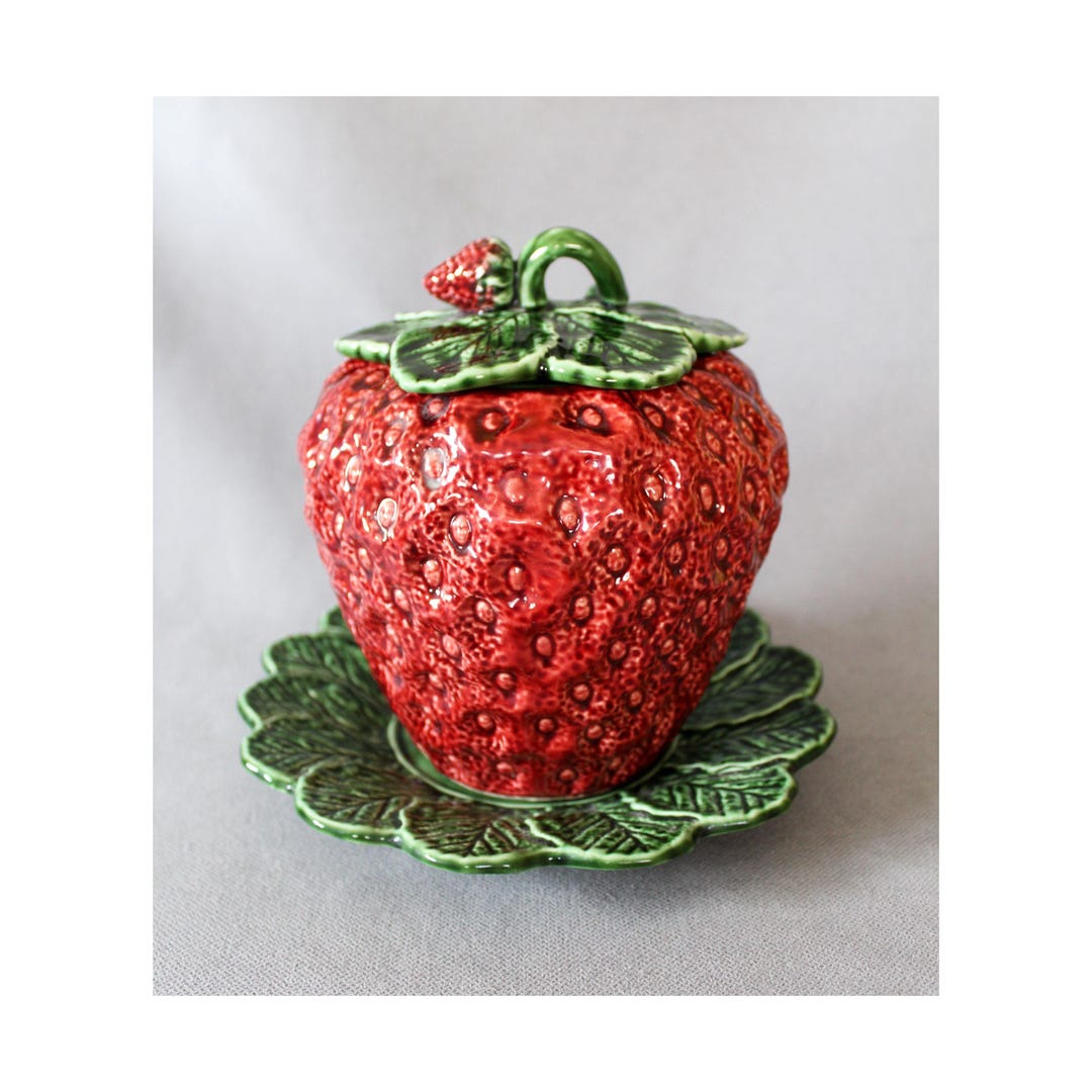 3 Piece Large Vintage Mid Century Subtil Portugal Ceramic Strawberry ...