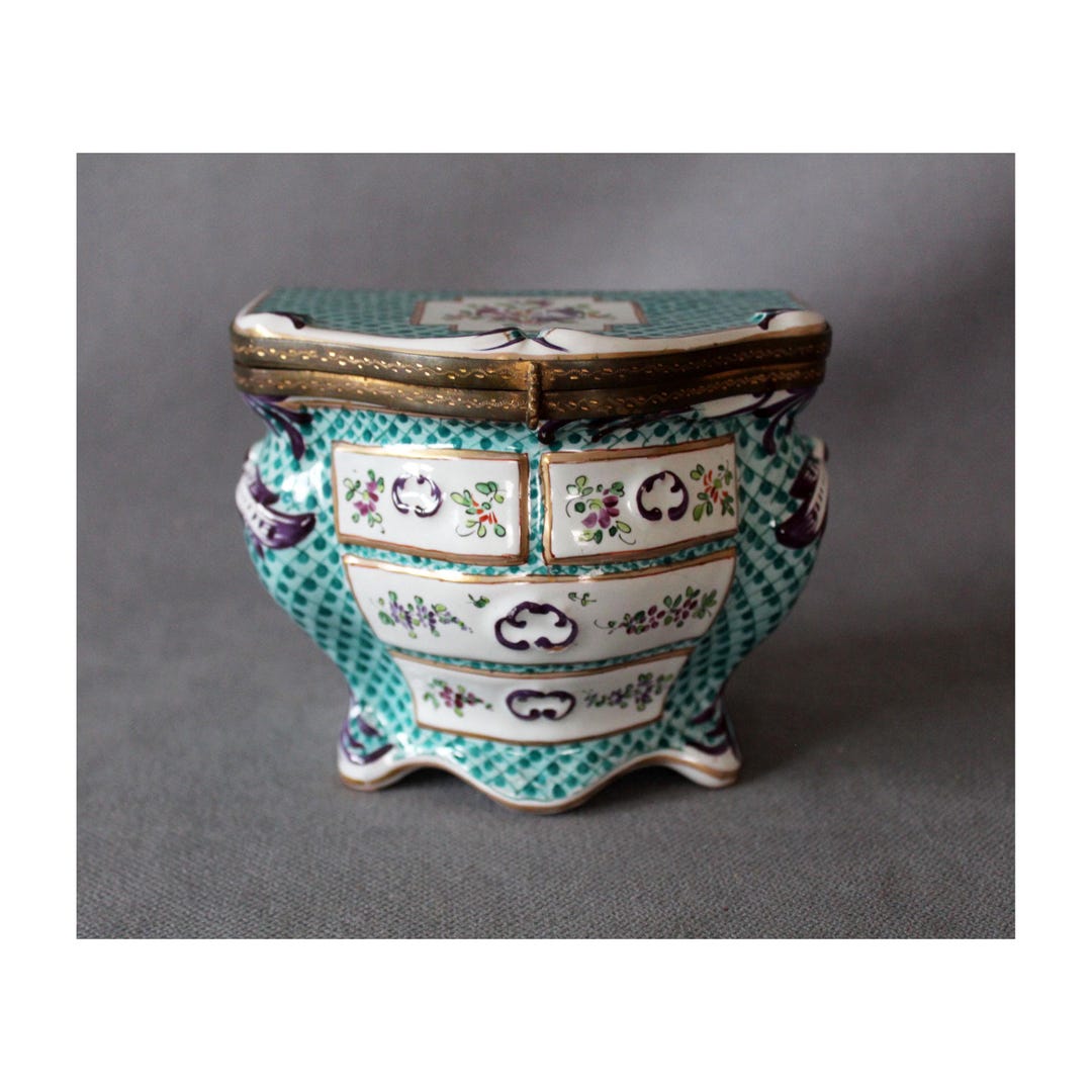 Antique Porcelain Casket Trinket Box, Edme Samson France, Furniture ...