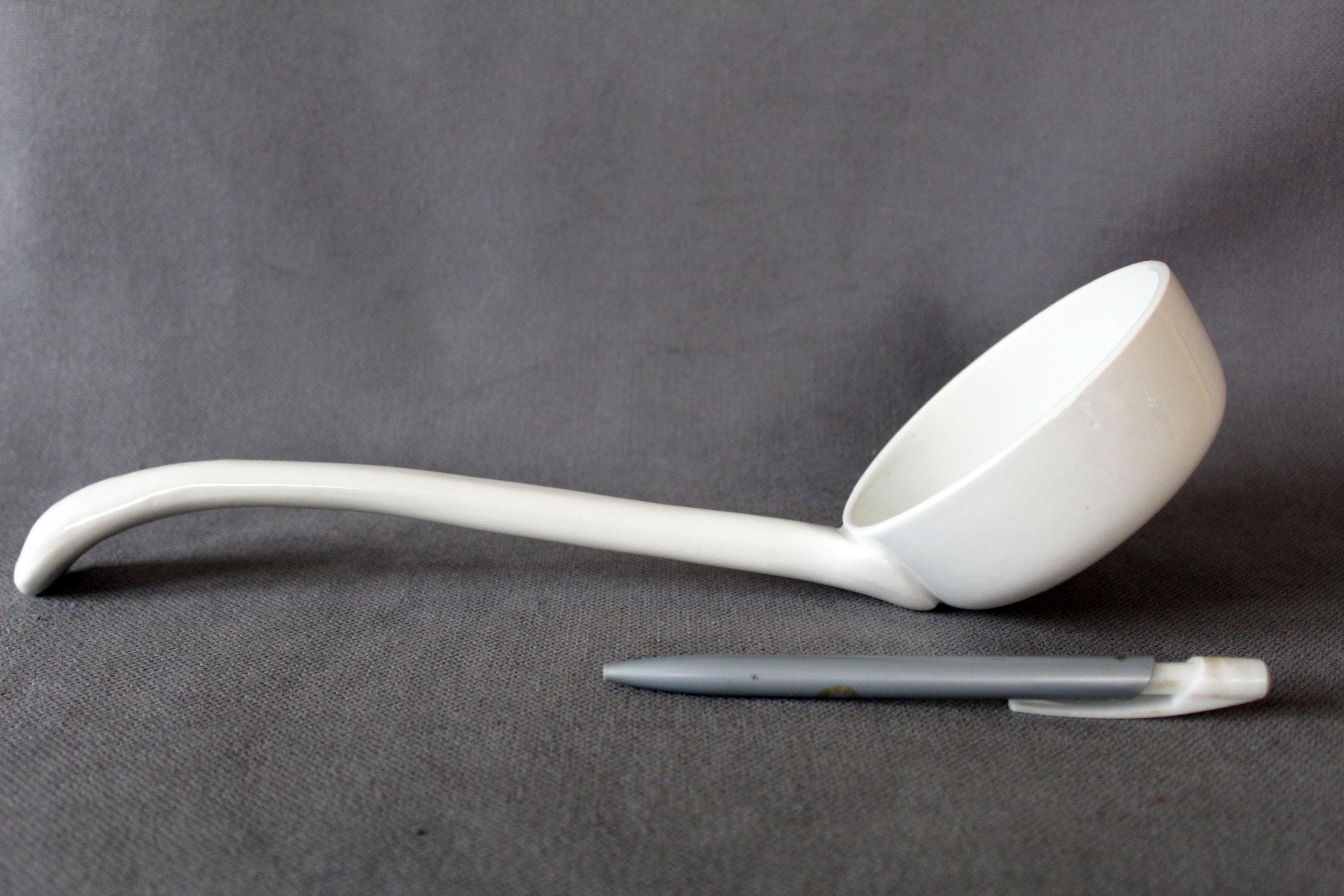 Vintage White Ironstone Ceramic Ladle, Victorian Serving Spoon, Ceramic ...