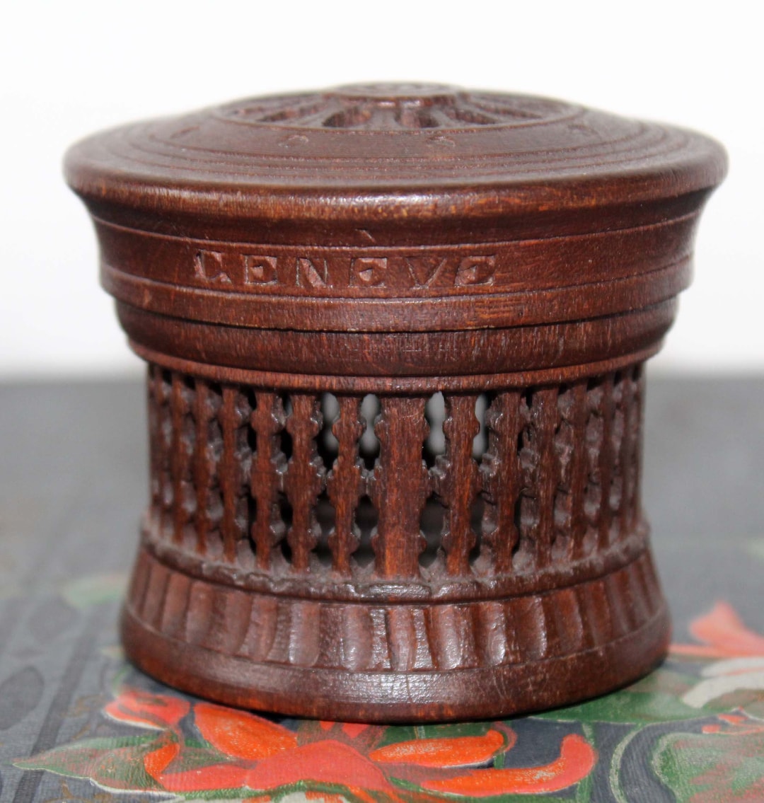 Antique Hand Carved Wood Box, Cricket Box, Trinket Holder, Cricket Cage ...