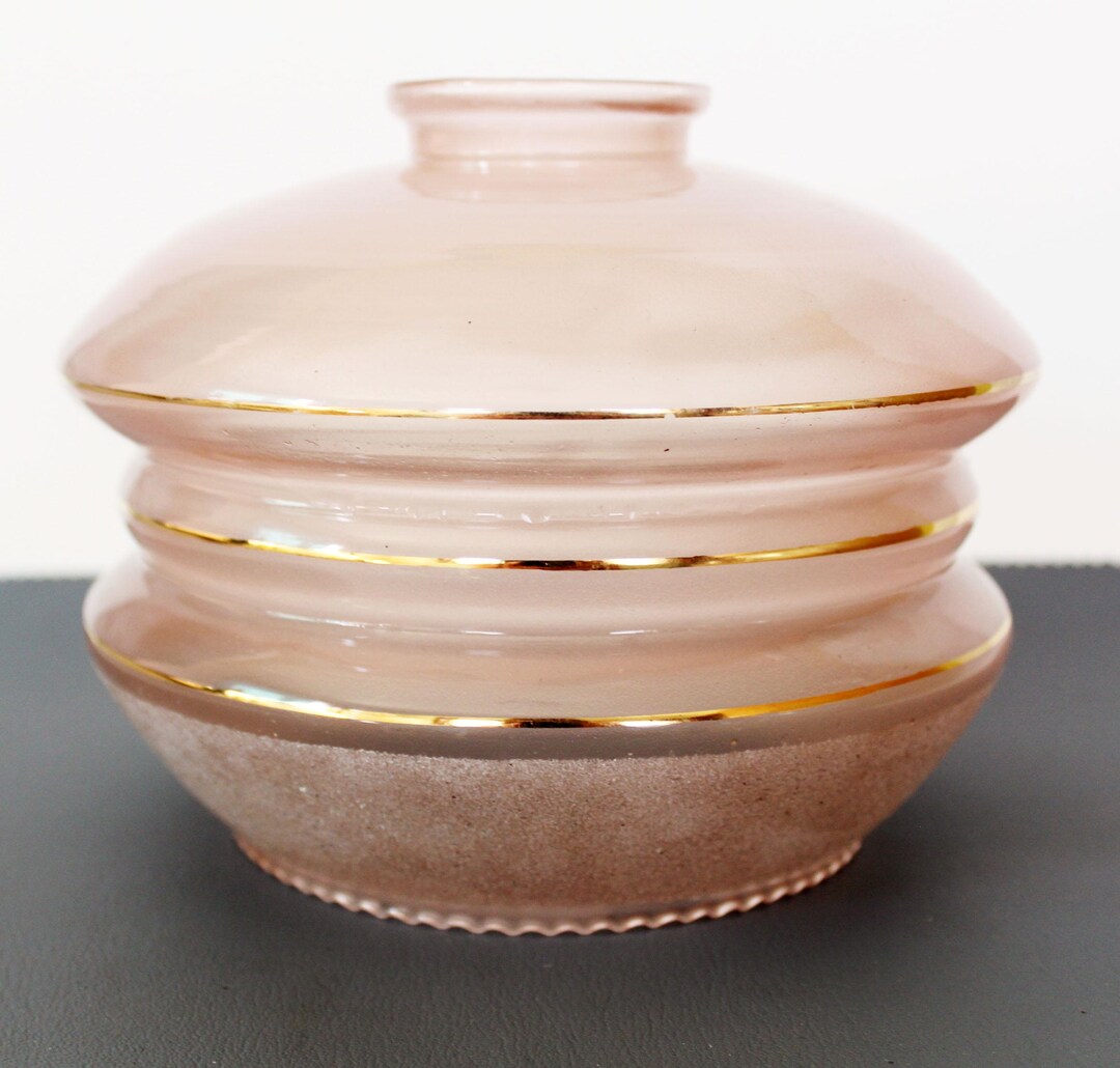 Large Art Deco Circa 1930s Frosted Pink Glass Globe, Light Shade ...