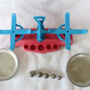 Vintage French Plastic Toy Weighing Scales, Child's Toy, Pretend Play ...