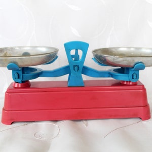 Vintage French Plastic Toy Weighing Scales, Child's Toy, Pretend Play ...