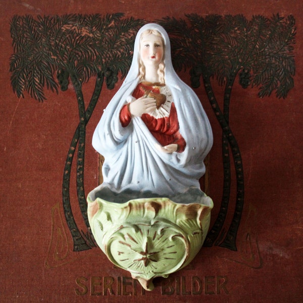 Porcelain Virgin Mary Water Font - Etsy UK