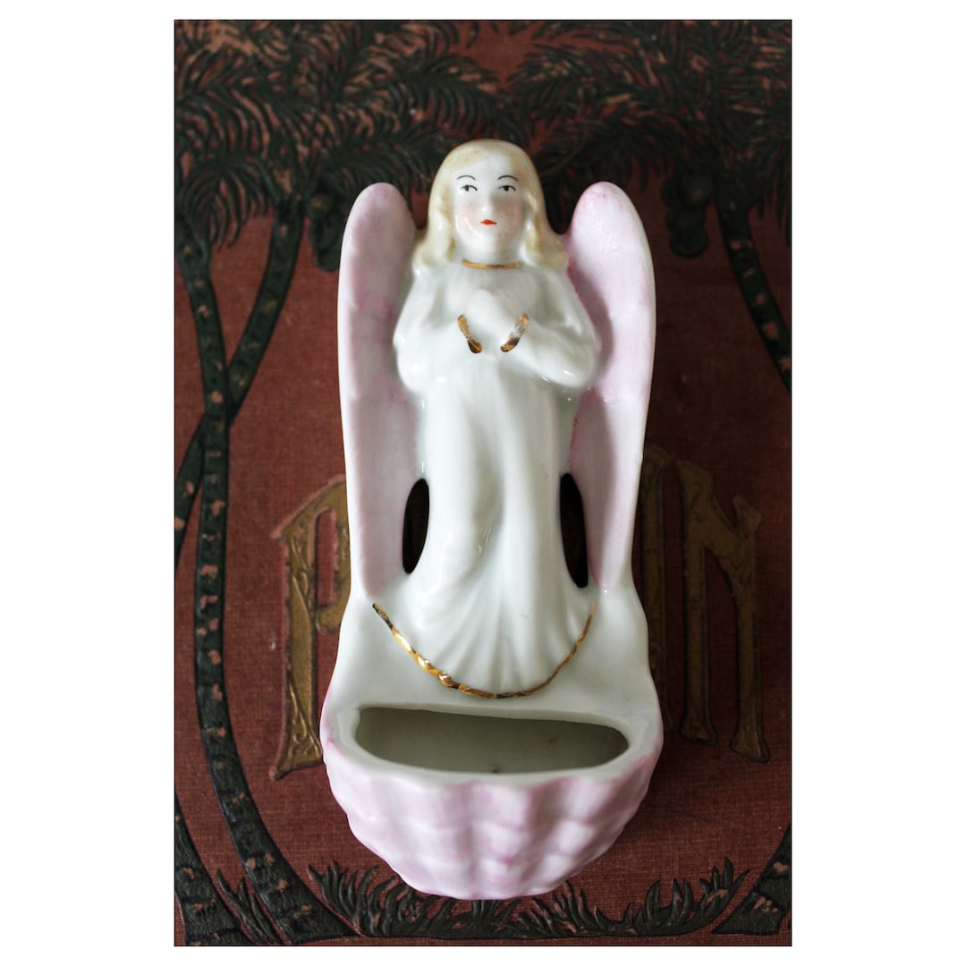 Antique Porcelain Holy Water Stoup, Holy Water Font, Benitier Catholic ...