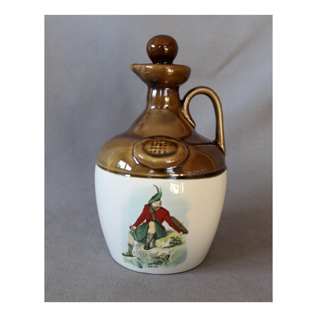 Vintage 1972 Empty Scotch Whisky Decanter, Mac Kay Kilt Traditional ...