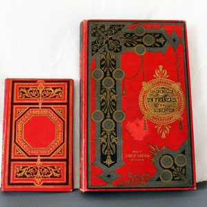 2 Rare Antique French Books Red Cover Late 19th Century Art - Etsy