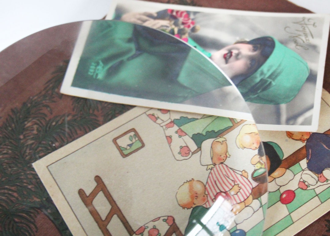 Vintage Large and Heavy Glass Magnifying Disk Salvage Domed - Etsy