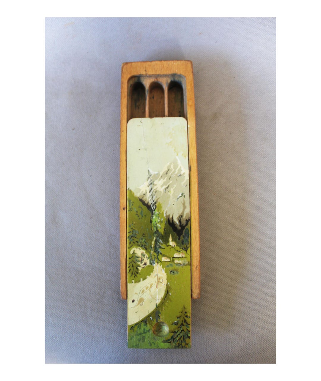 Vintage Circa 1950s Wood Pencil Case Box, School Box, Slide Opening ...