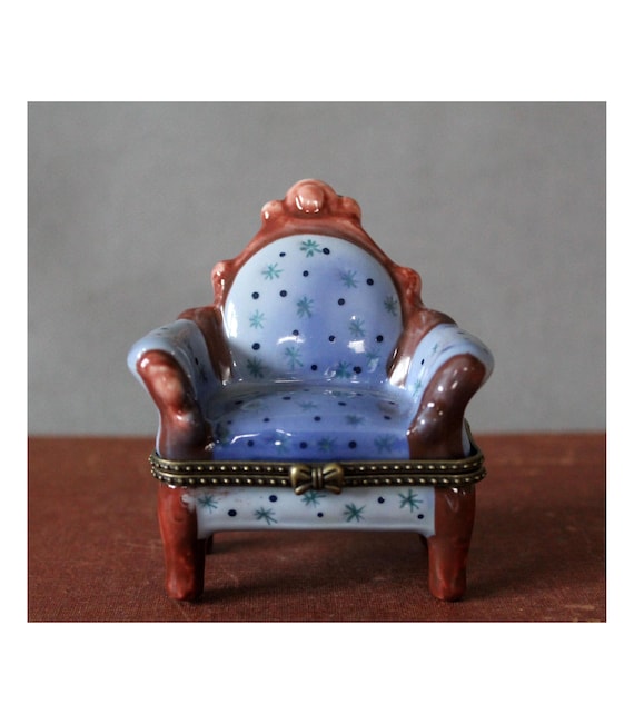 Vintage porcelain queen throne box, king throne trink… - Gem