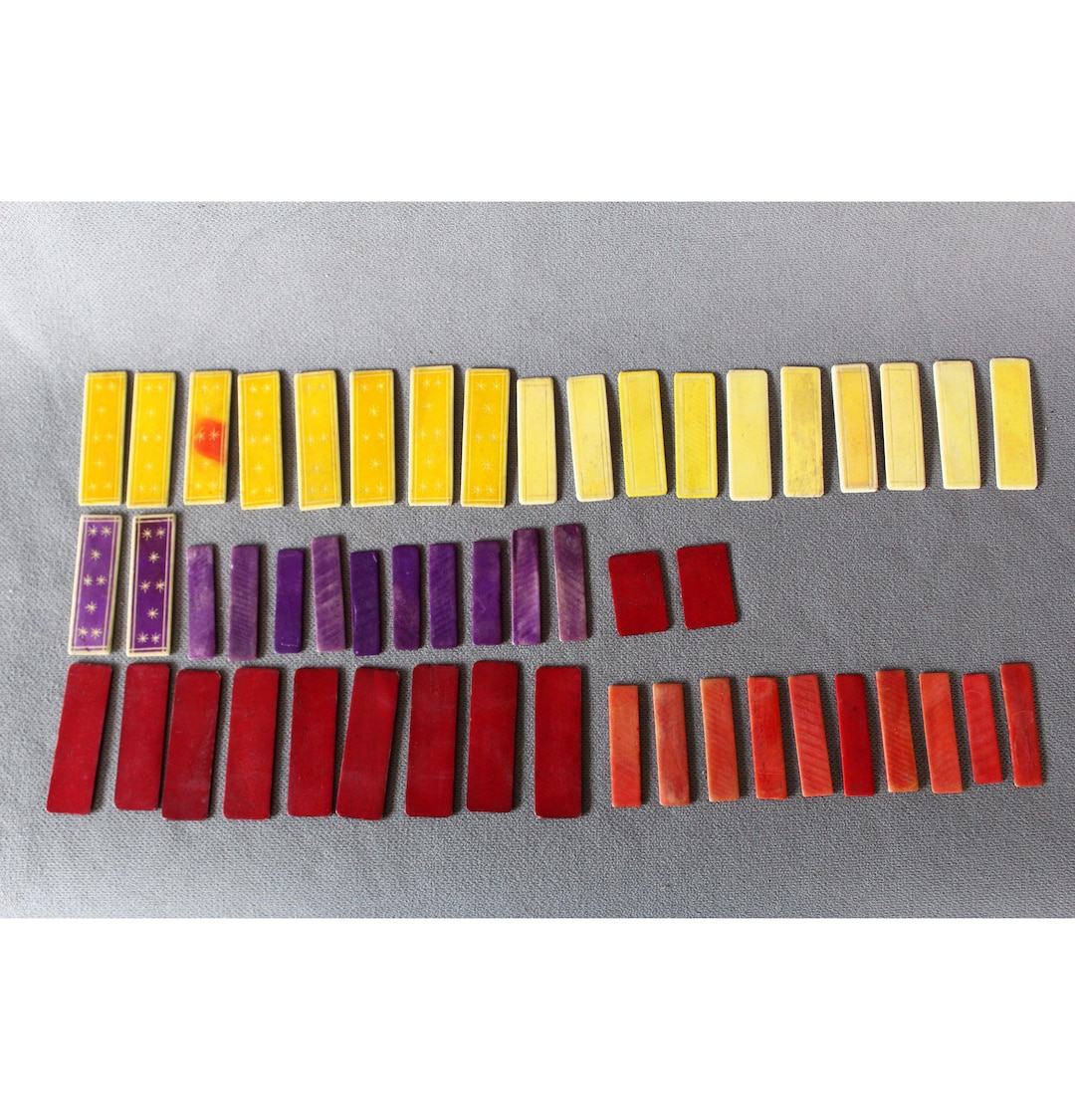 Antique French Carved Bone Tokens, 50 Mix Shape, Gaming Chips, Counters ...